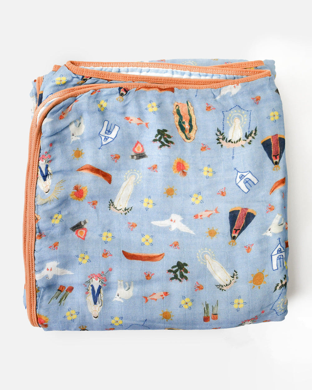 Blue Marian Baby Blanket Quilt | Deluxe Muslin by Be A Heart