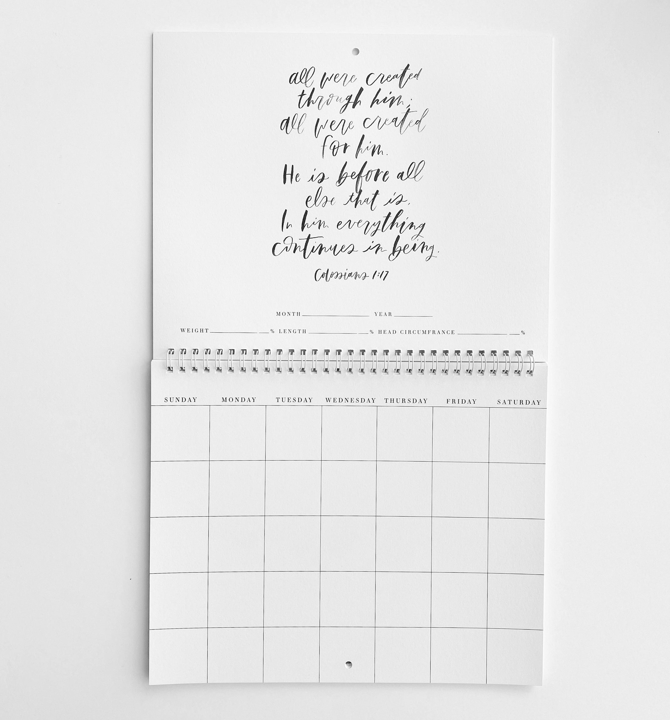 Christian Baby Milestone Calendar – Be A Heart