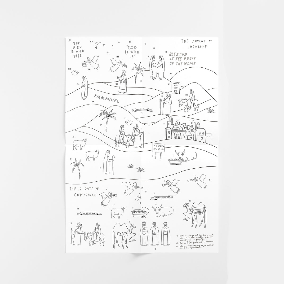 Emmanuel Advent Coloring Sheet (Digital Download) | Be A Heart