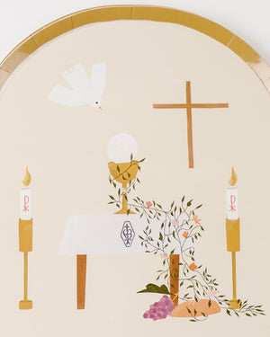 First Communion Dinner Plates | Be A Heart Party Goods