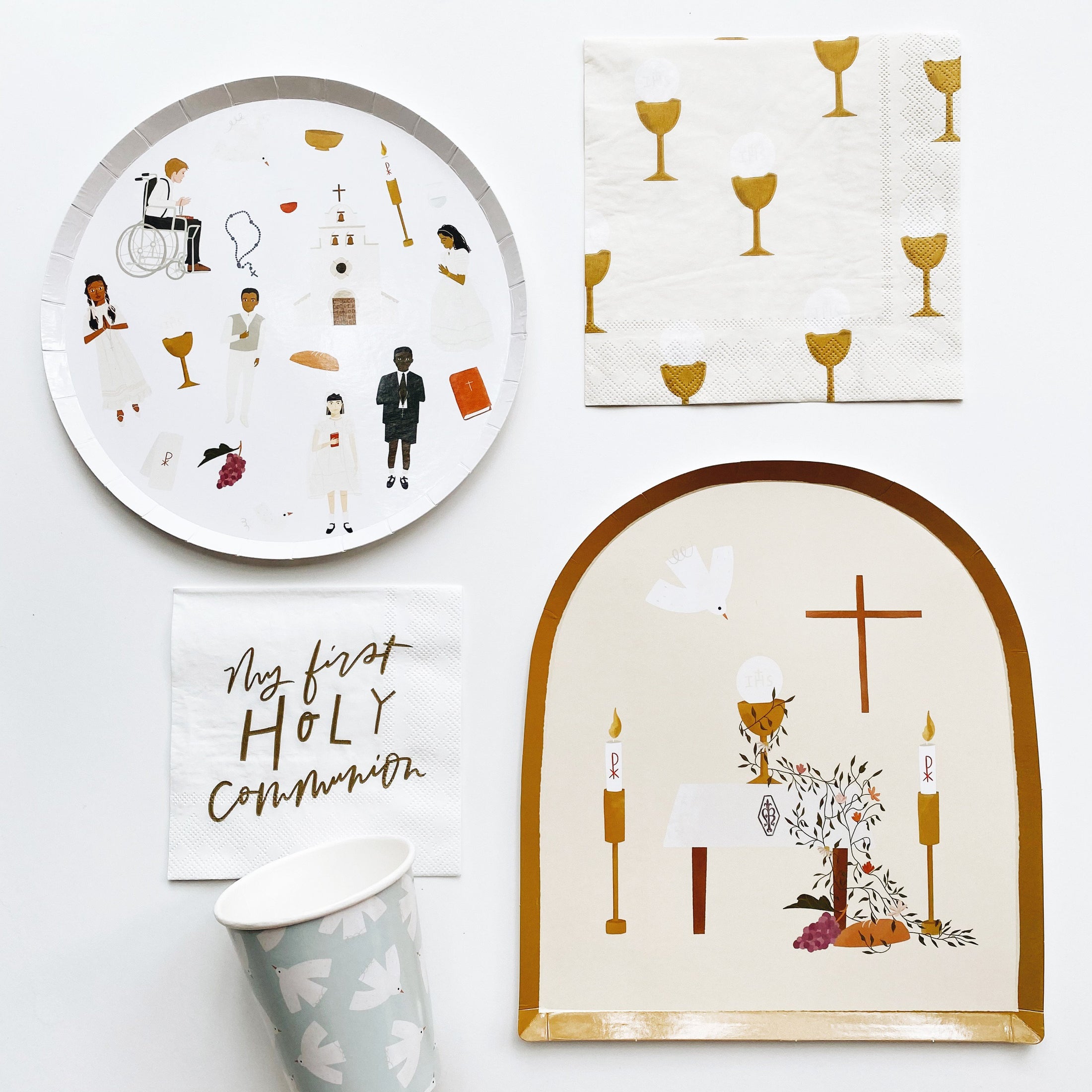 First Communion Cocktail Plates | Be A Heart Party Goods